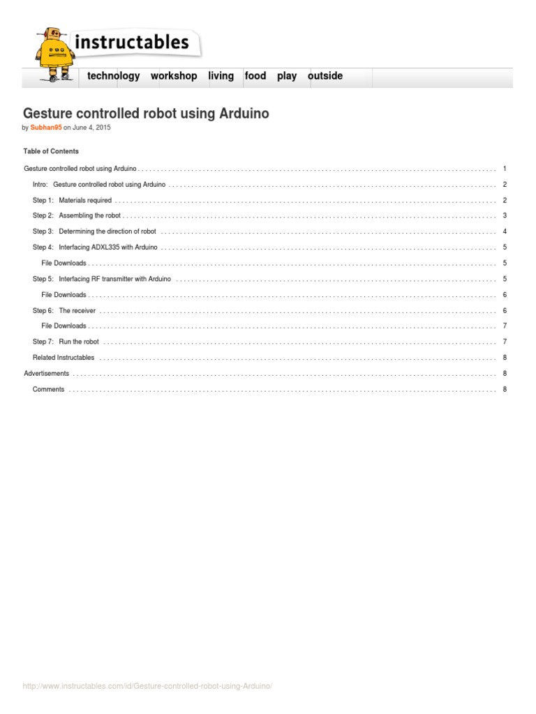 Arduino Gesture Robot Guide | PDF | Arduino | Electrical Engineering
