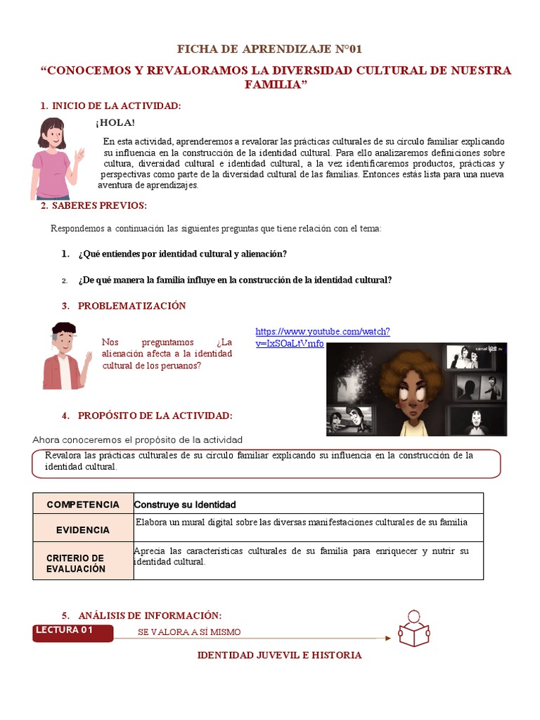 Ficha de Aprendizaje N°01 - 5to Grado | PDF | Aprendizaje | Evaluación