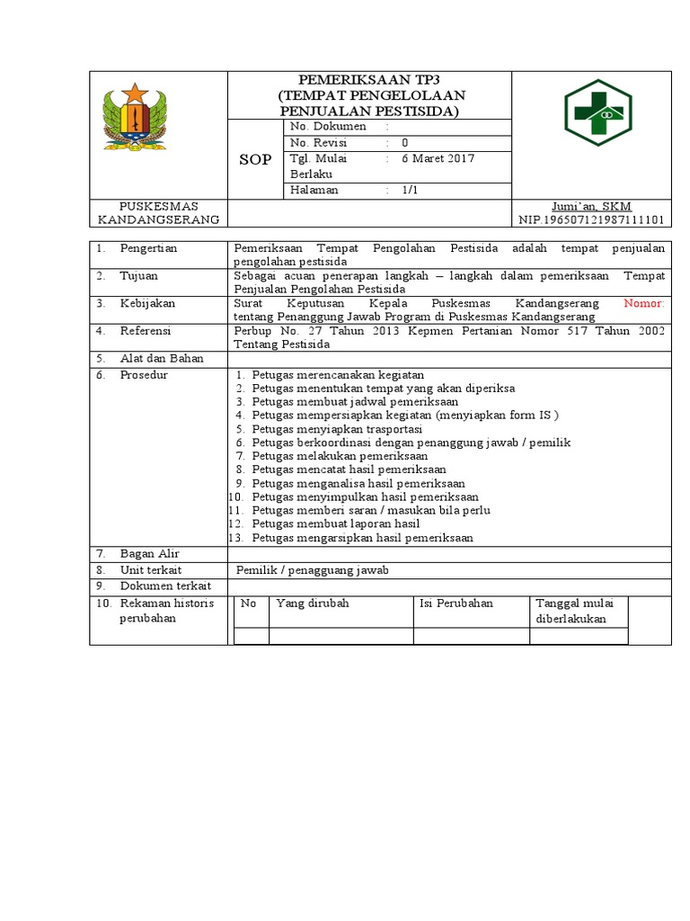 Sop Pemeriksaan TP3 | PDF