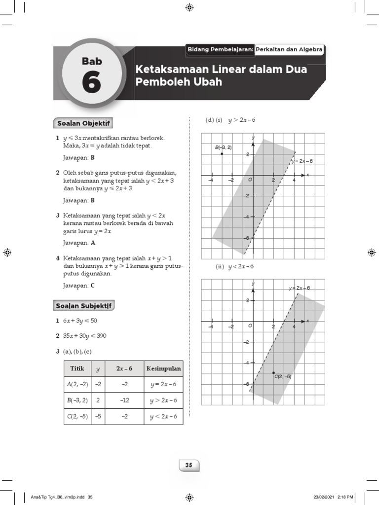 Ketaksamaan Linear Dua Pemboleh Ubah | PDF