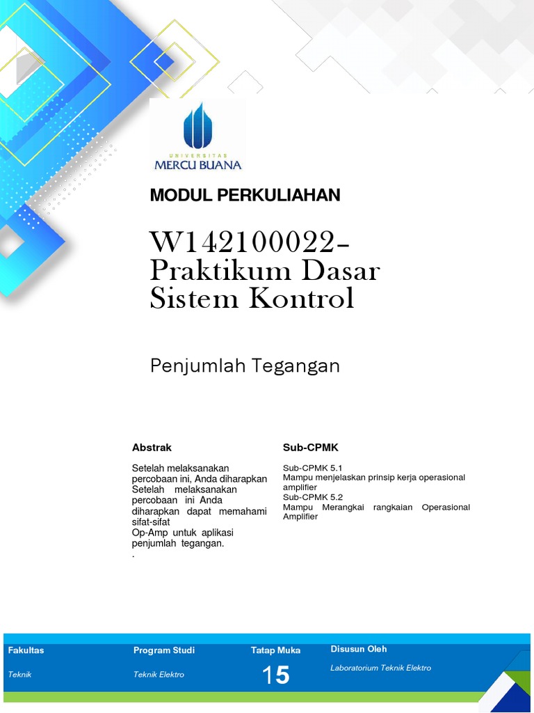 Modul Praktikum Dasar Sistem Kontrol | PDF