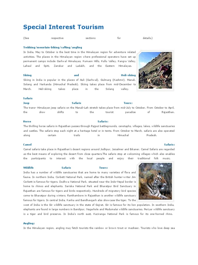 Special Interest Tourism | PDF | Tourism And Leisure | Religion And Belief
