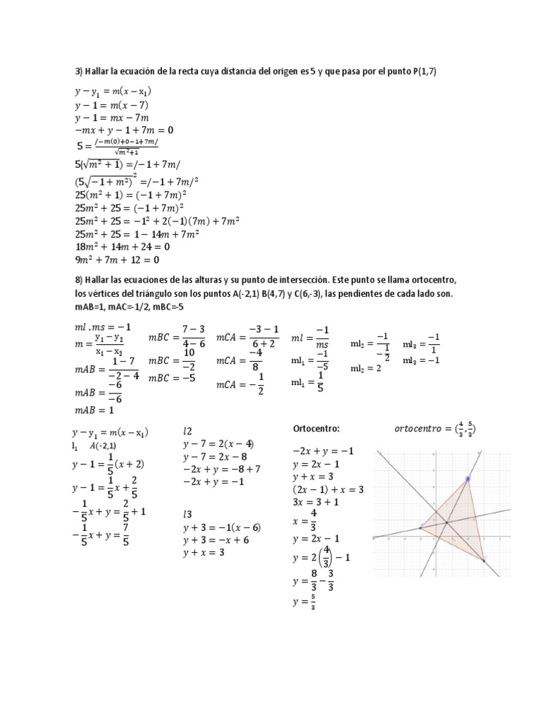 Tarea de Matematica Basica | PDF | Tangente | Geometría analítica