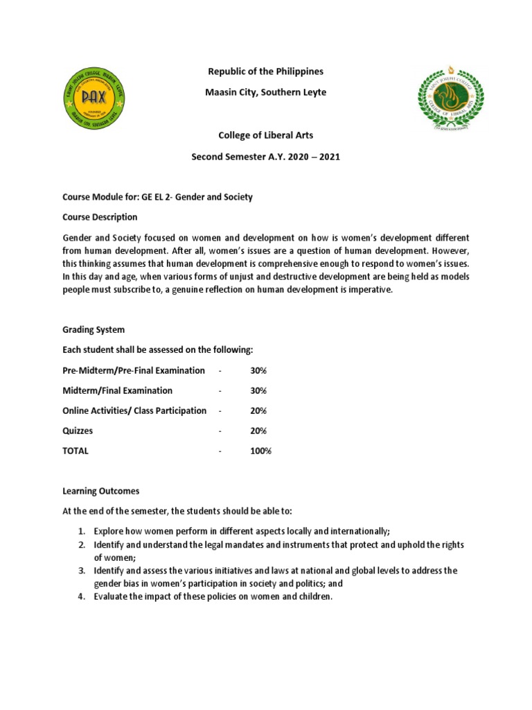 Gender and Society Module 1,2 &4 | PDF | Gender | Gender Studies