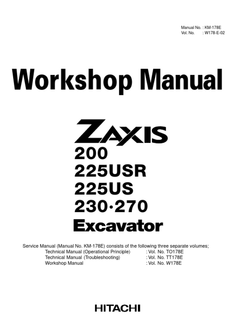 Hitachi Zx200 Workshop Manual | PDF | Personal Protective Equipment ...
