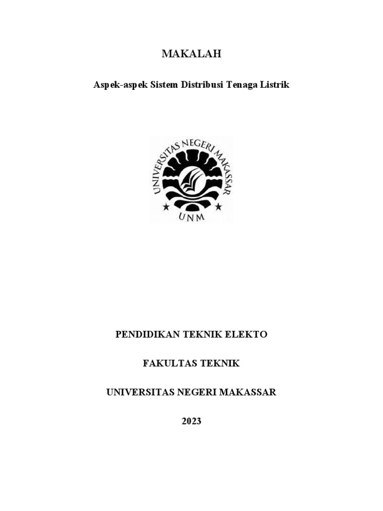 Makalah Aspek-Aspek Sistem Distribusi Tenaga Listrik | PDF | Teknologi & Rekayasa