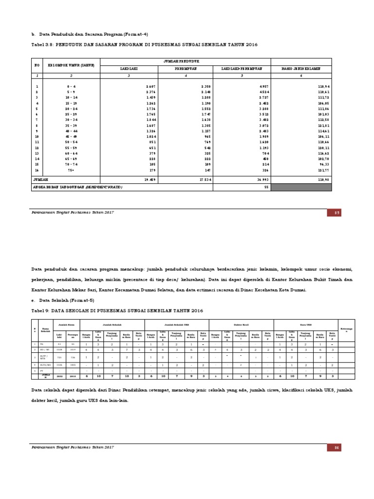 TABEL 3.8 Data Penduduk Dan Sasaran Program | PDF