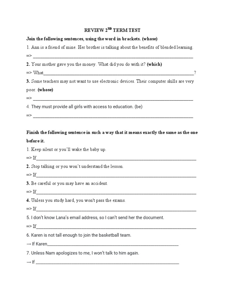 REVIEW 2ND TERM TEST - Class | PDF