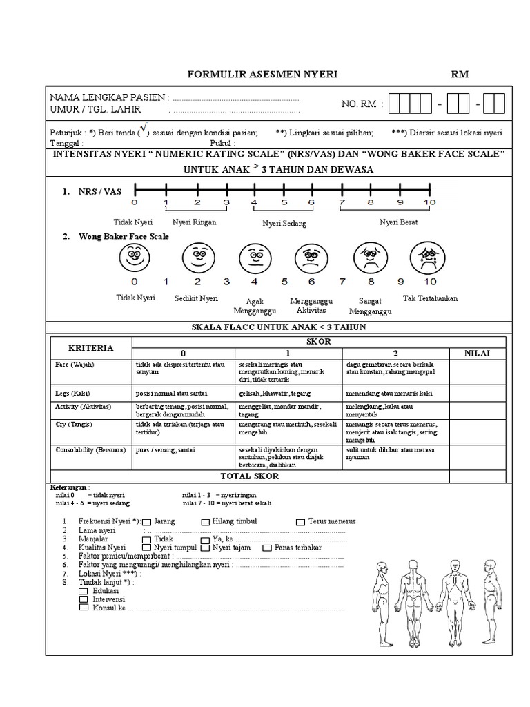 Formulir Asesmen Nyeri fix | PDF