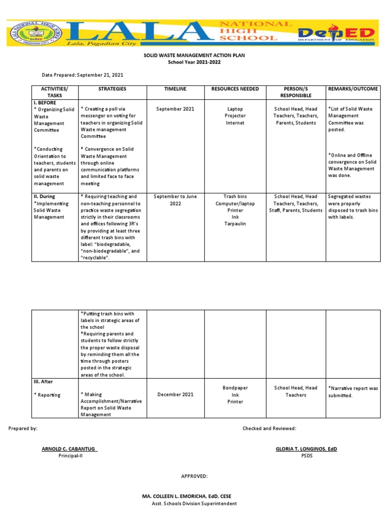 Solid Waste Management Action Plan | PDF | Waste Management | Waste
