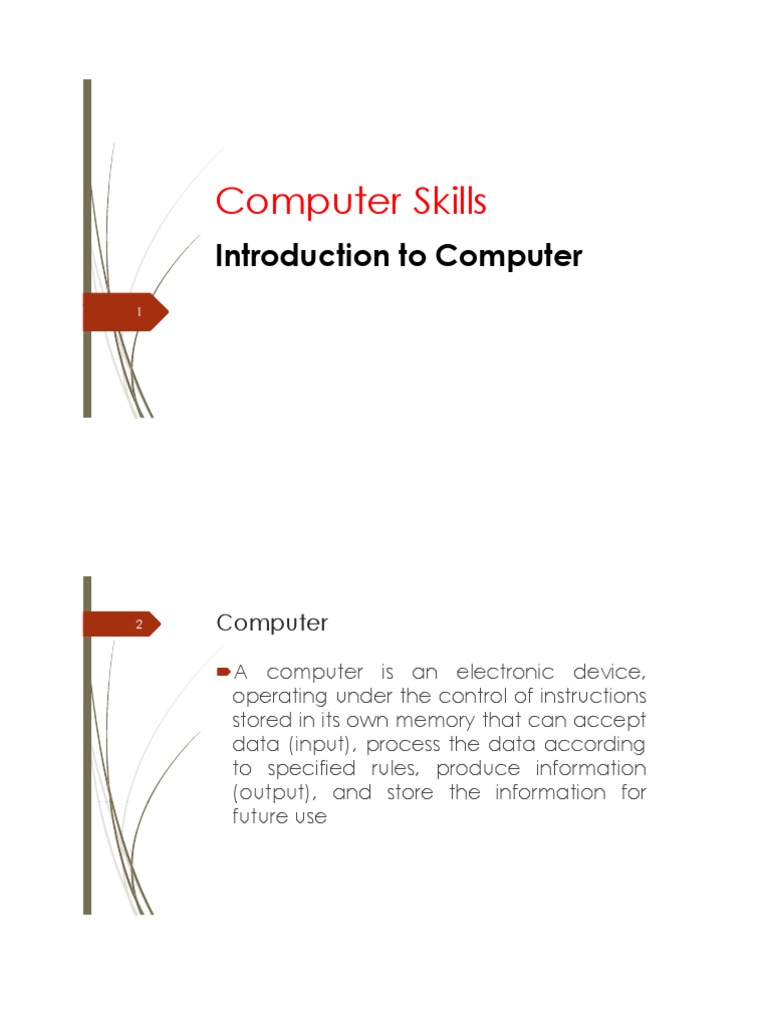 Introduction To Computer Pdf Computer Data Storage Computer Hardware 4887