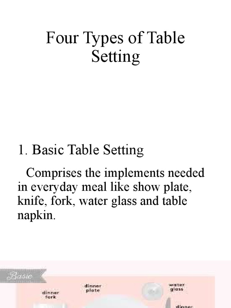 Table Setting 1 | PDF