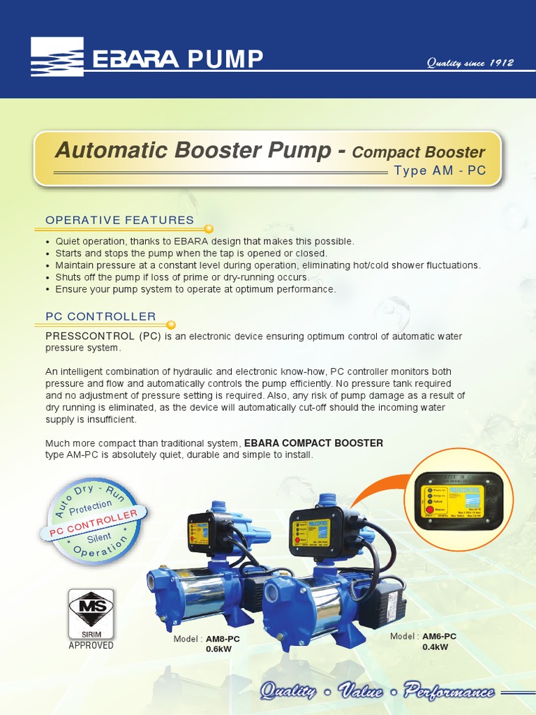 Ebara Compact Booster Pump AM-PC Series | PDF | Pump | Manufactured Goods