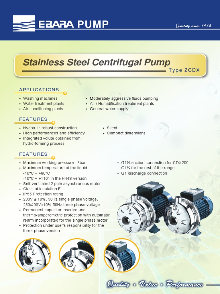 2CDX Catalogue | PDF | Pump | Equipment
