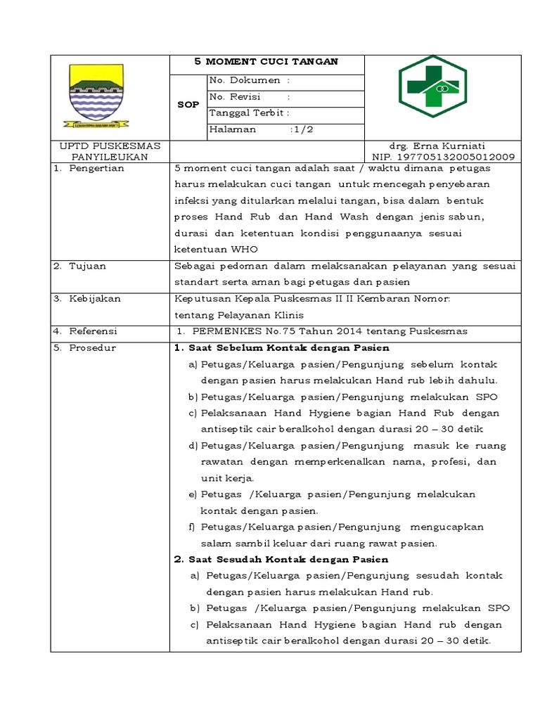 5.5.1.1 EP 1 SOP 5 Moment Cuci Tangan | PDF
