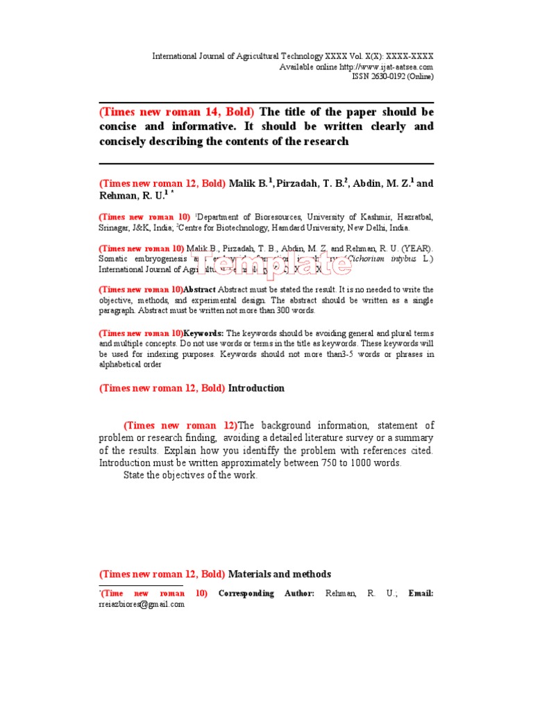 IJAT Template | PDF | Biology