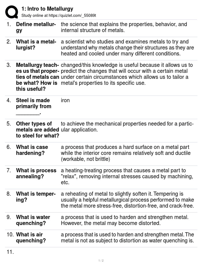 Introduction to Metallurgy Basics | PDF | Metallurgy | Metals