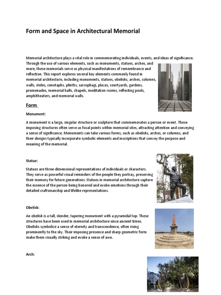 Form and Space in Architectural Memorial | PDF | Monument | Column