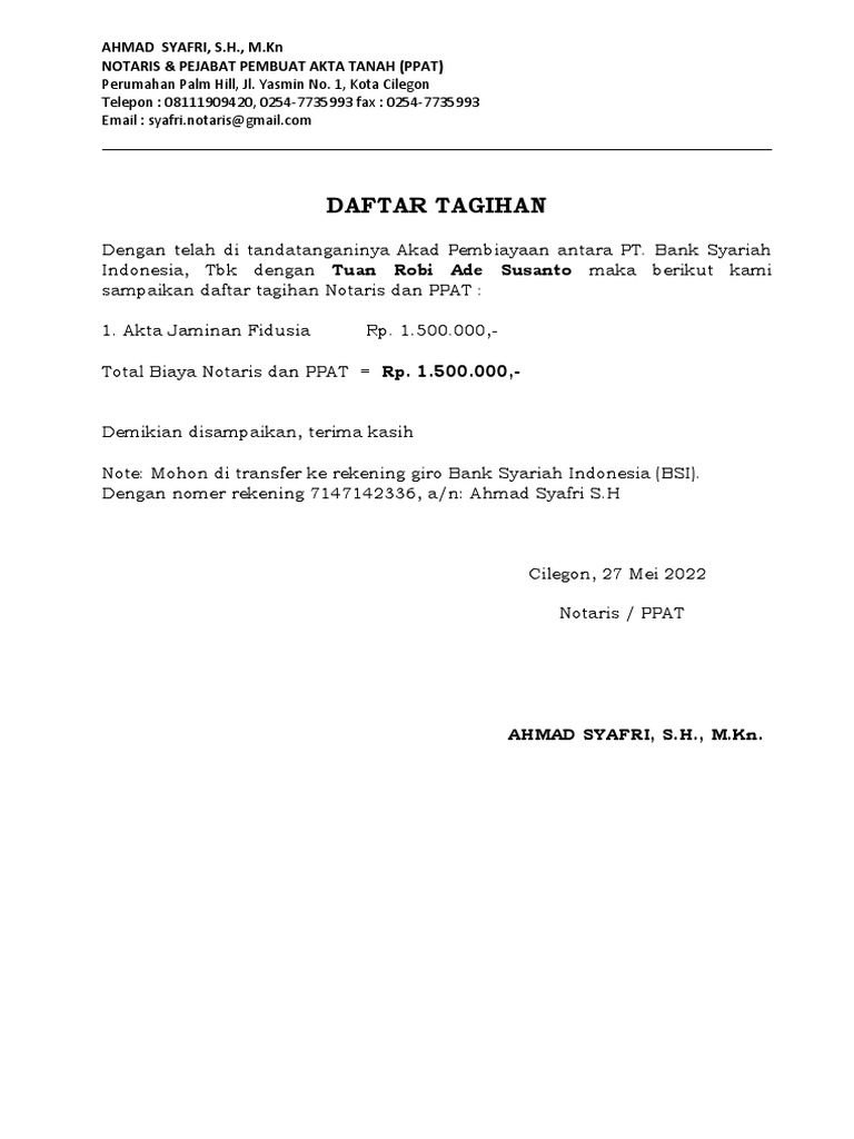 Daftar Tagihan | PDF