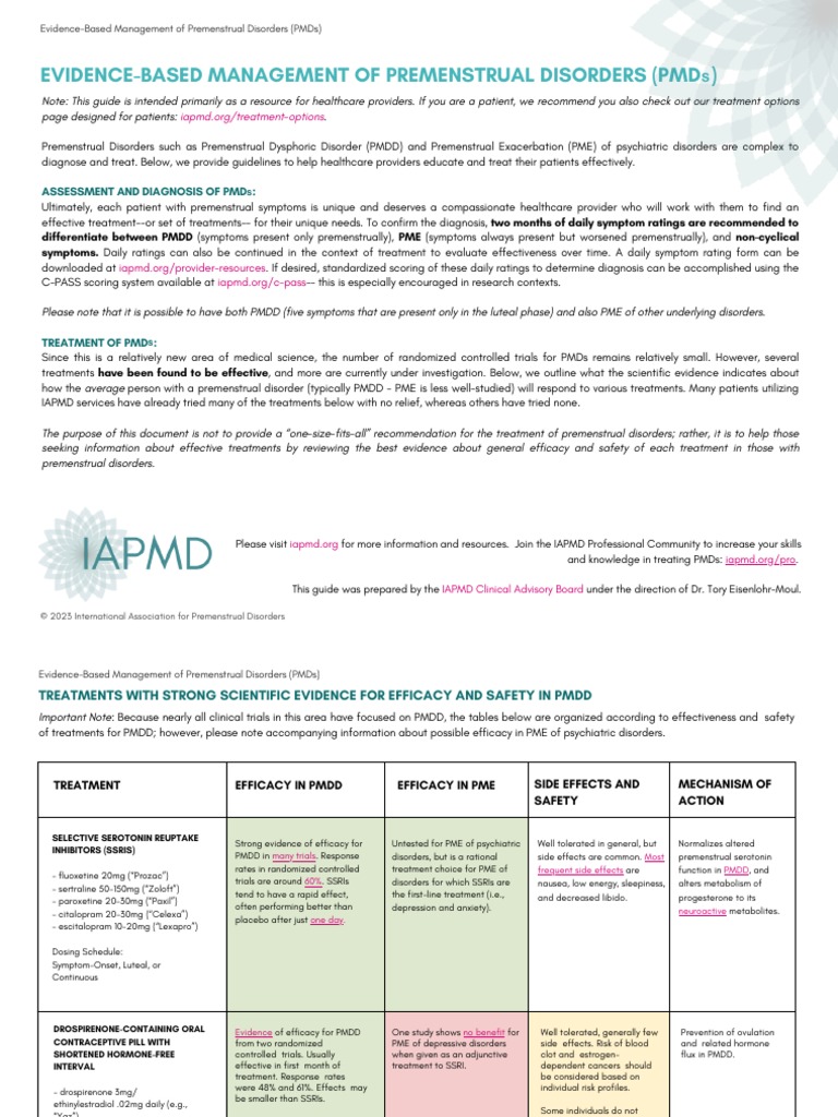 IAPMD - PROVIDER PAGES - PMD TX Options Jan 2023 Update | PDF | Cognitive Behavioral Therapy ...