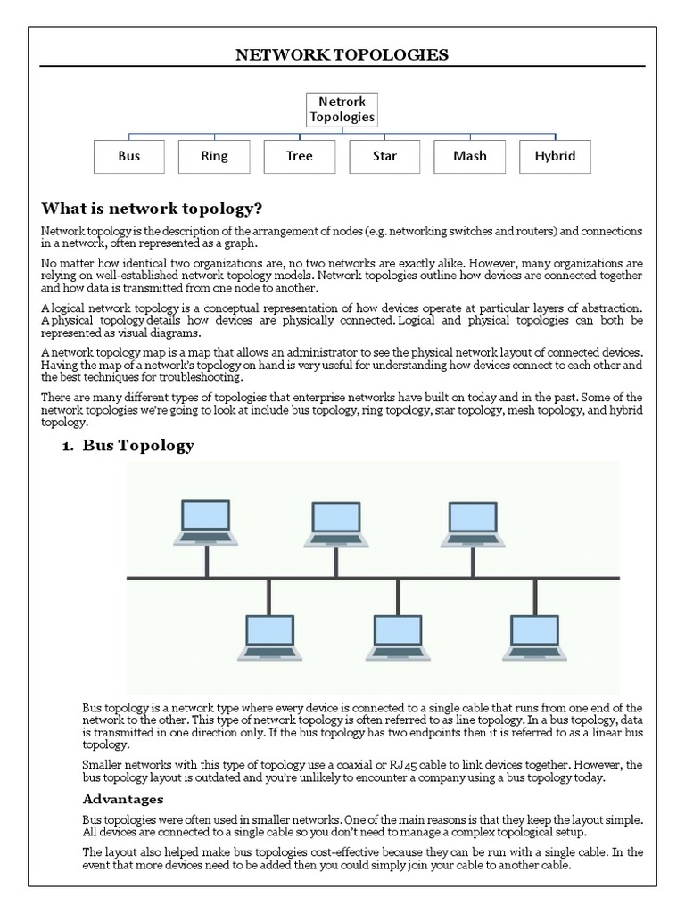 Network Topologies | PDF | Network Topology | Computer Network