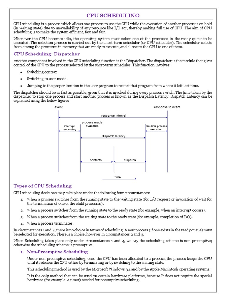 CPU Schedualing | PDF | Scheduling (Computing) | Process (Computing)