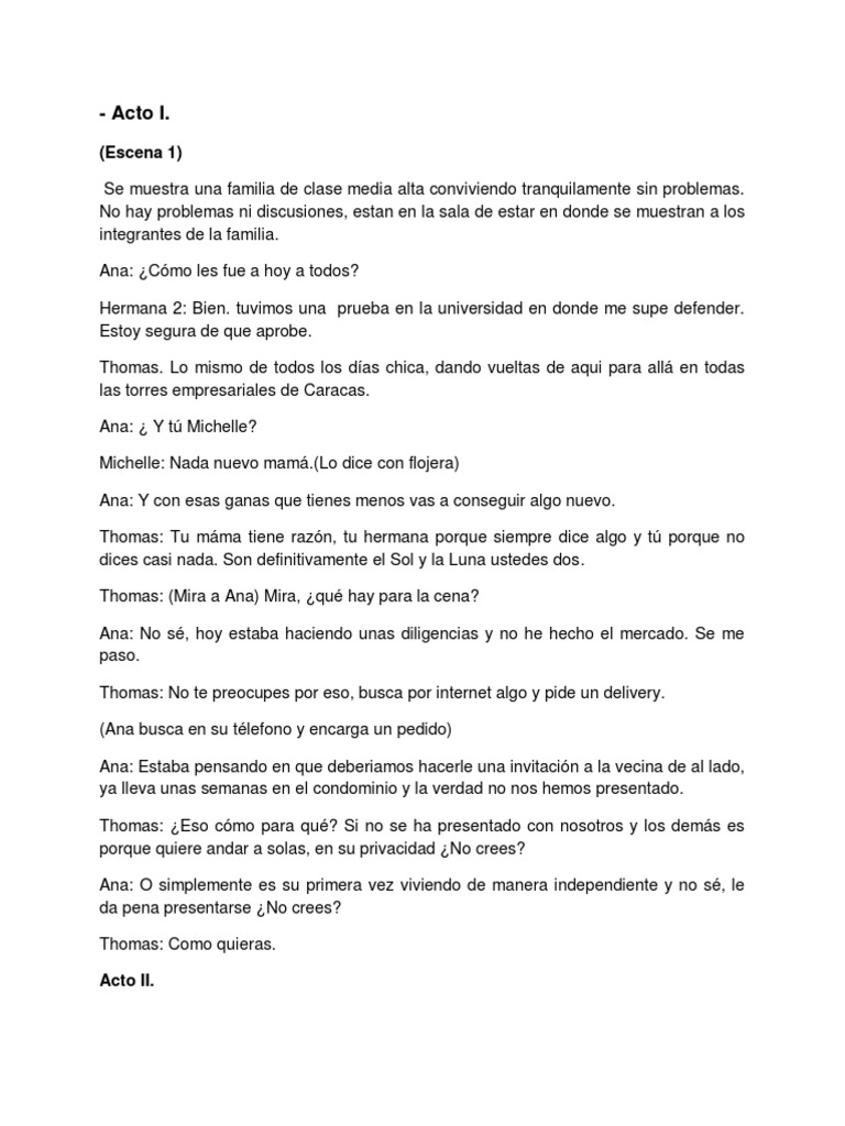 Guión de La Obra | PDF | Verdad