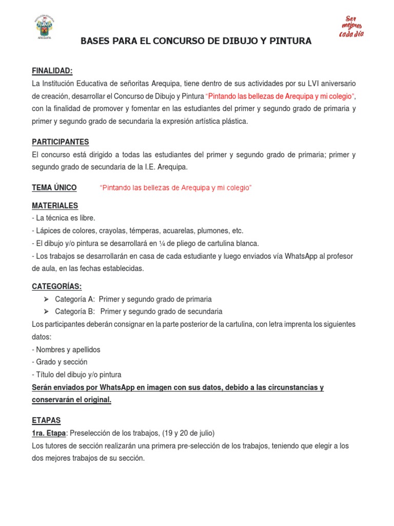 Bases Concurso de Dibujo y Pintura | PDF | Pinturas | Dibujo