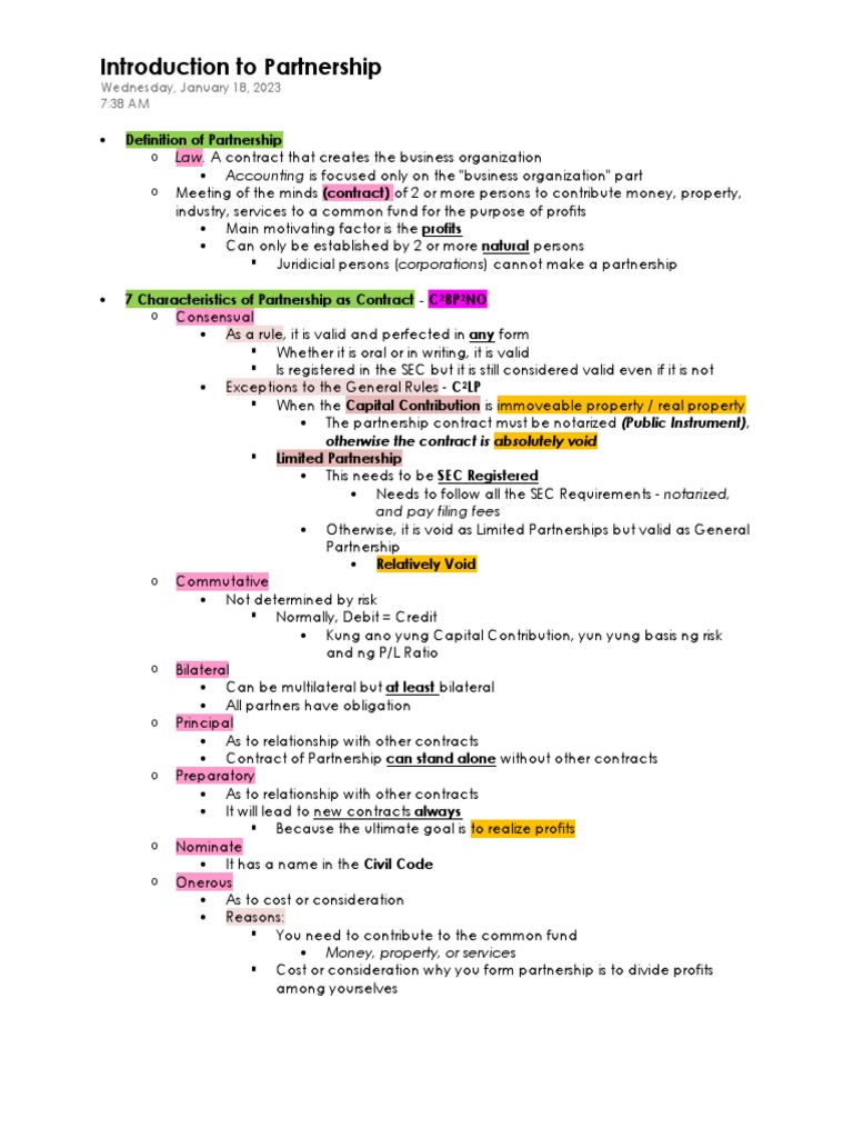 Understanding Business Partnerships Basics | PDF | Partnership ...