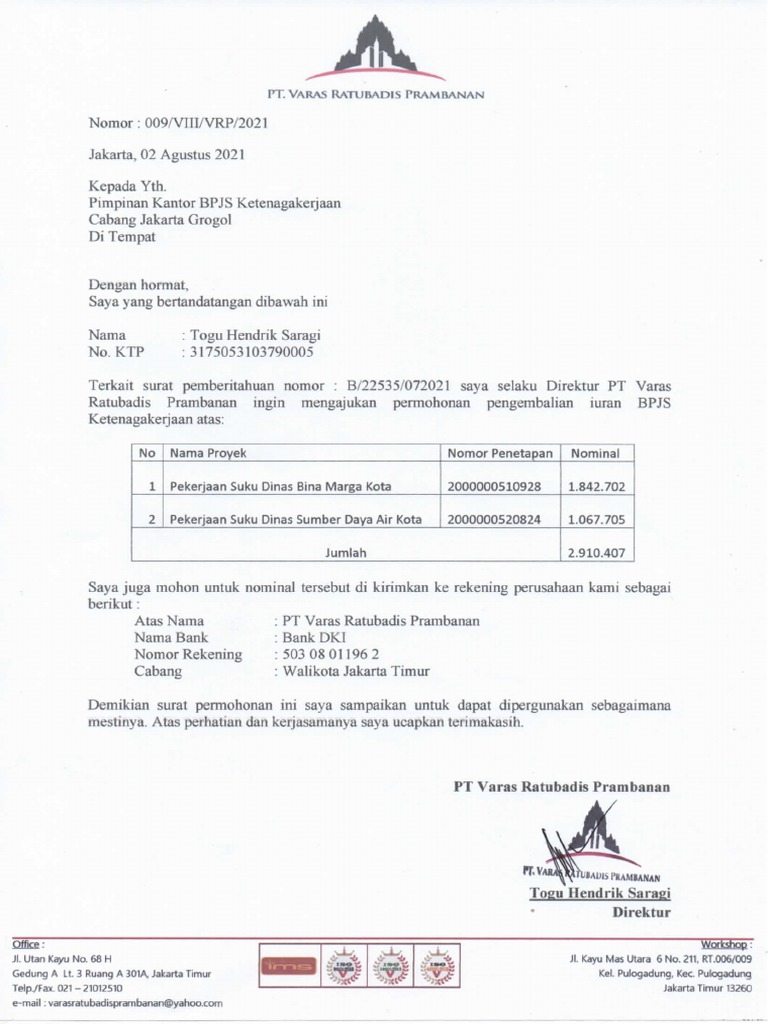 Surat BPJS Indah011 | PDF