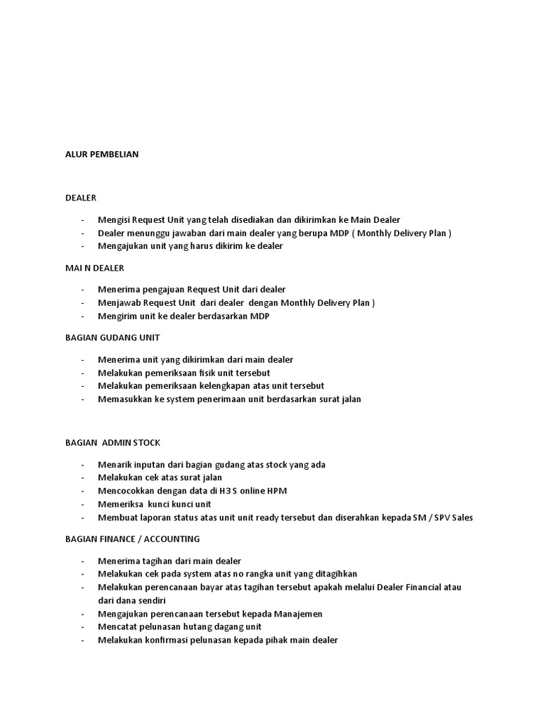 SOP Pembelian Unit SAG | PDF