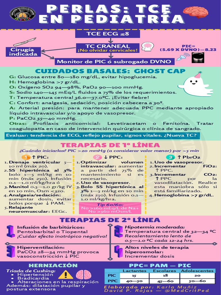 infografia PERLAS TCE EN PEDIATRÍA | PDF | Medicina CLINICA | Especialidades Medicas
