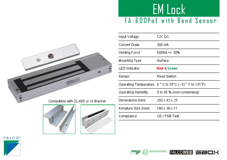 EM Lock FA 600PoE Bond Sensor | PDF