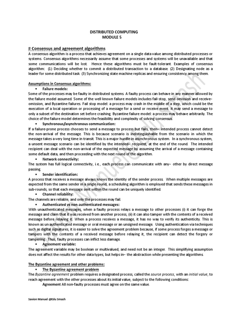 # Consensus and Agreement Algorithms: Distributed Computing | PDF | Cache (Computing) | File System