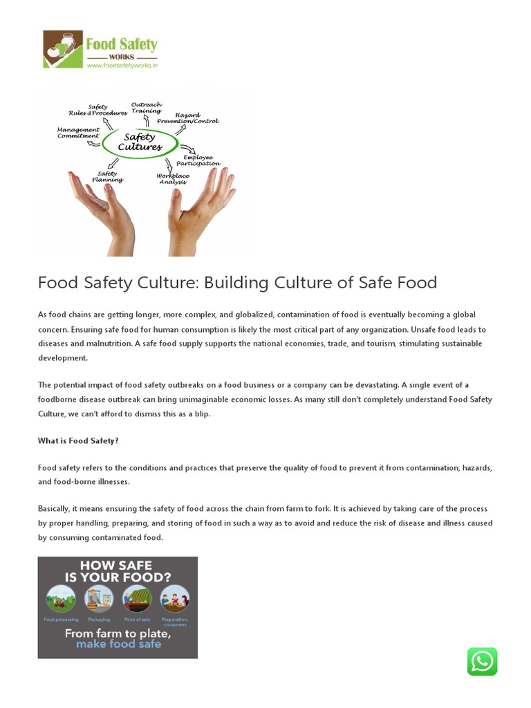 (E Article) Food Safety Culture - Building Culture of Safe Food - Food ...