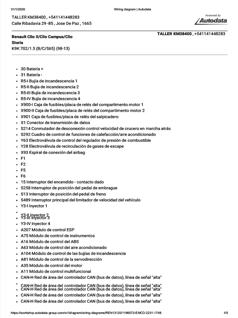 Manual Renault Clio 15 Dci Ecu DDCR 2001 2006 Pinout | PDF