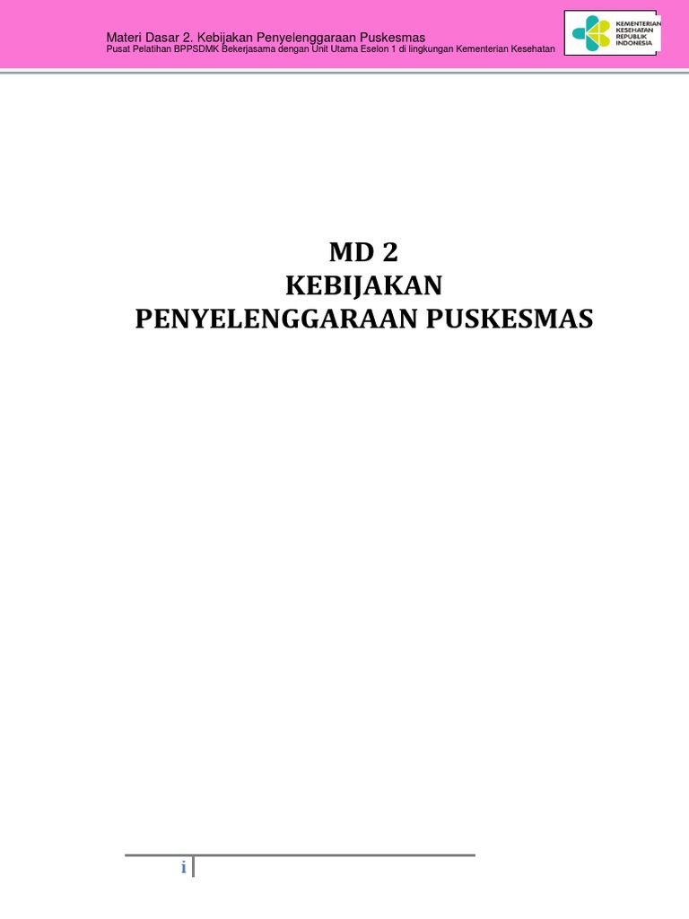 MD2 Kebijakan Penyelenggaraan Puskesmas | PDF