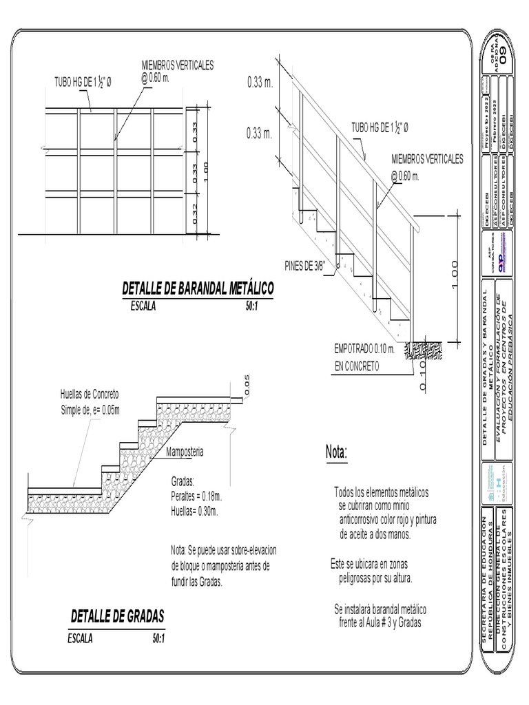 2.17-9. Gradas y Barandal Metálico | PDF
