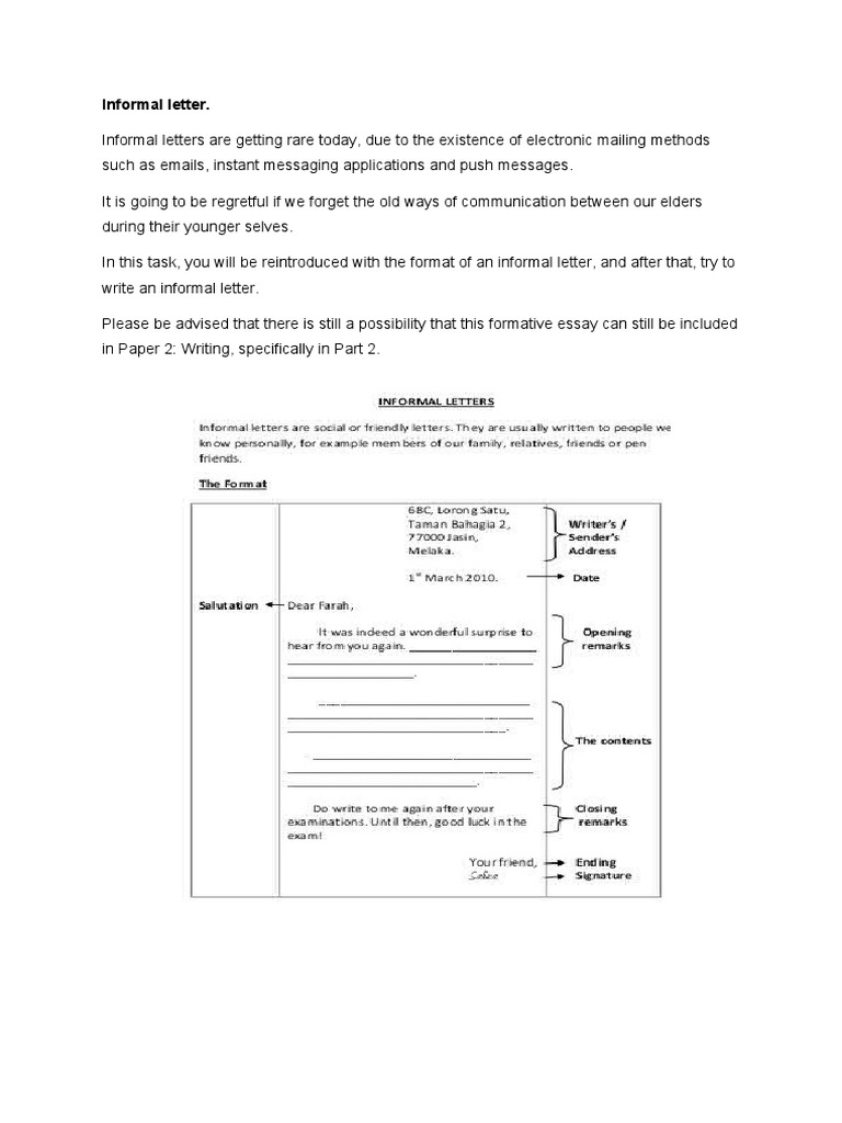 Part 2 Module Melaka Informal Letter Question | PDF