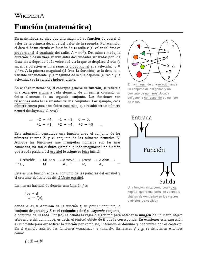 Función (Matemática) | PDF | Función (Matemáticas) | Matemática Elemental