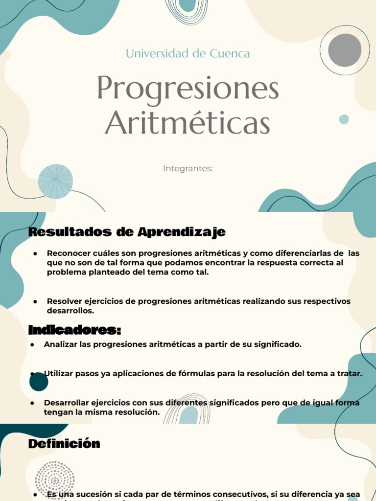 Progresiones Aritméticas | PDF