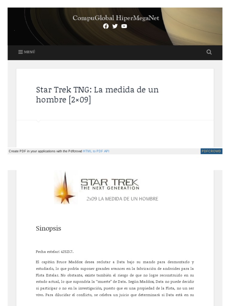 Star Trek - La Medida de Un Hombre | Descargar gratis PDF | Poco ...