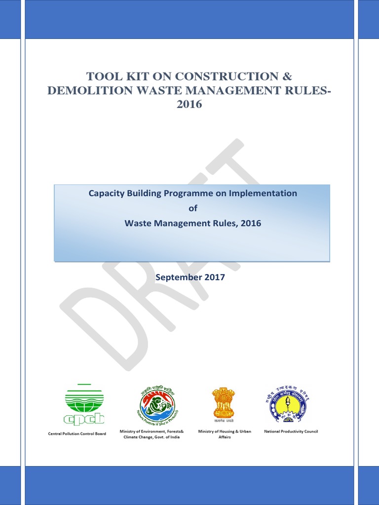 C&D Waste Management Toolkit 2016 | PDF | Waste | Waste Management