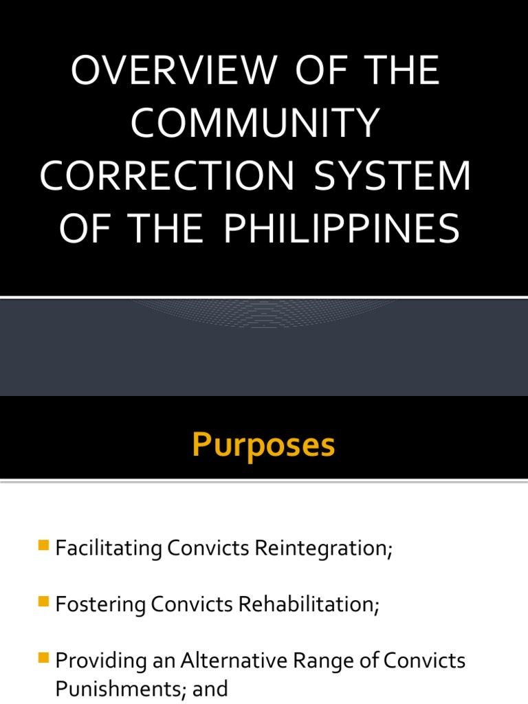 Overview of The Community Correction System of The Philippines | PDF ...