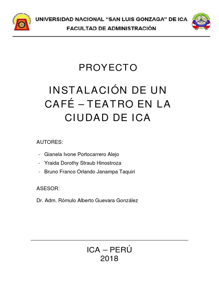 Proyecto de Instalación de Cafe | PDF | café | Camareros