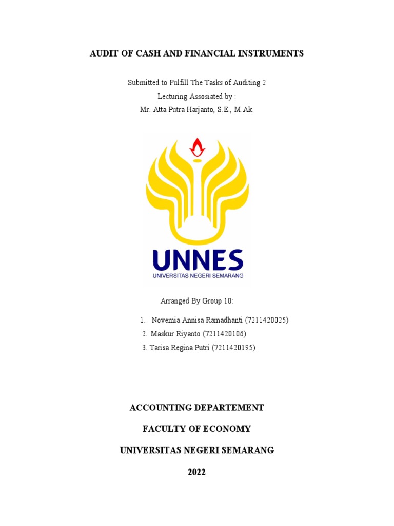 Group (10) - AUDIT OF CASH AND FINANCIAL INSTRUMENTS | PDF | Audit | Banks
