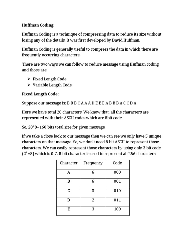 Huffman Coding | PDF | Algorithms And Data Structures ... Huffman Coding | PDF | Algorithms And Data Structures ...