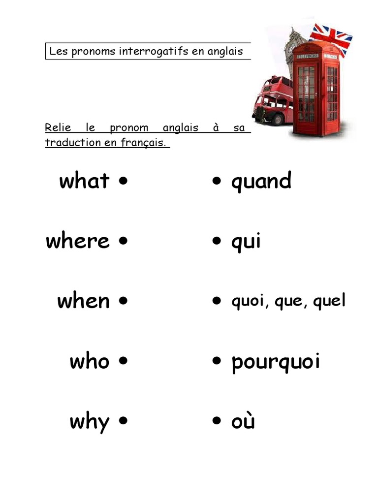 Pronoms interrogatifs en anglais | PDF | Pronom | Mécanique du langage