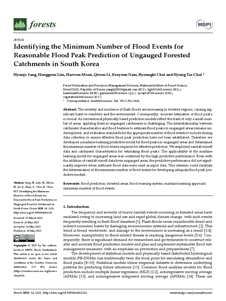 Identifying The Minimum Number of Flood Events For Reasonable Flood ... Identifying The Minimum Number of Flood Events For Reasonable Flood ...