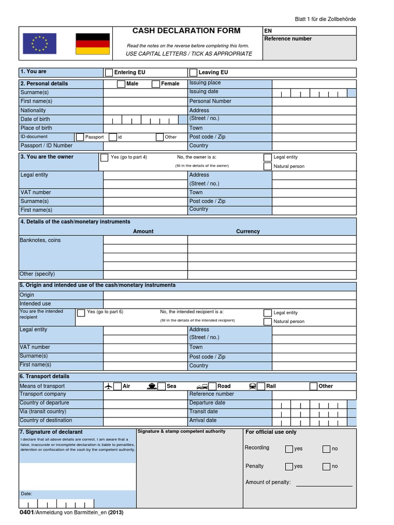 Cash Declaration Form Data RN | PDF | Money | Currency